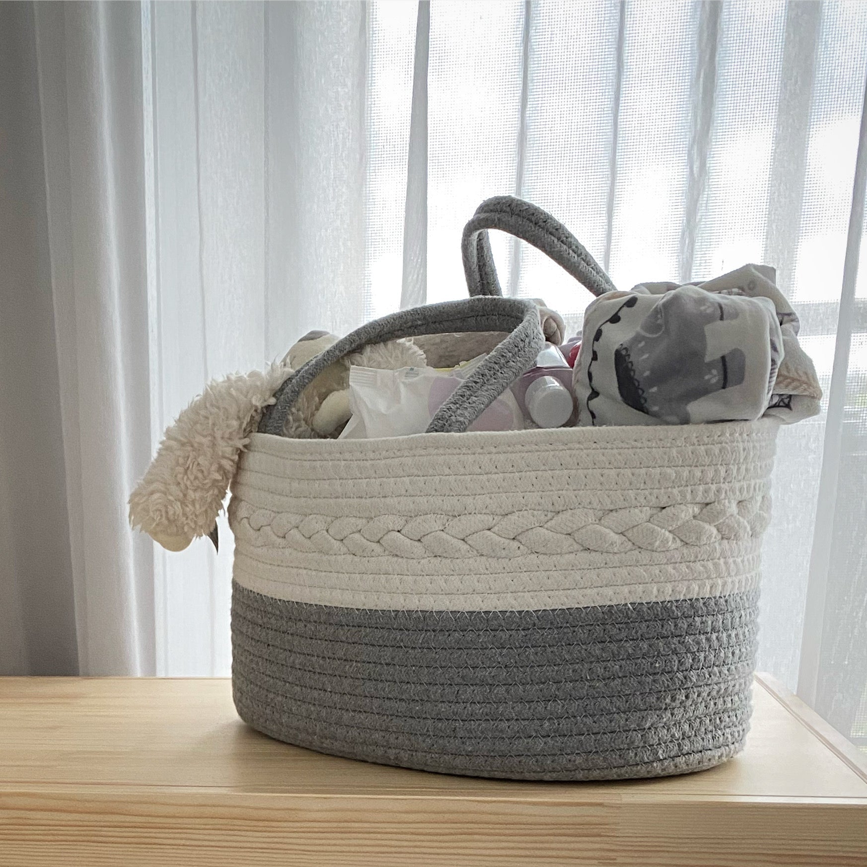 Luxury Grey Rope Caddy – Nappy Caddy Co.