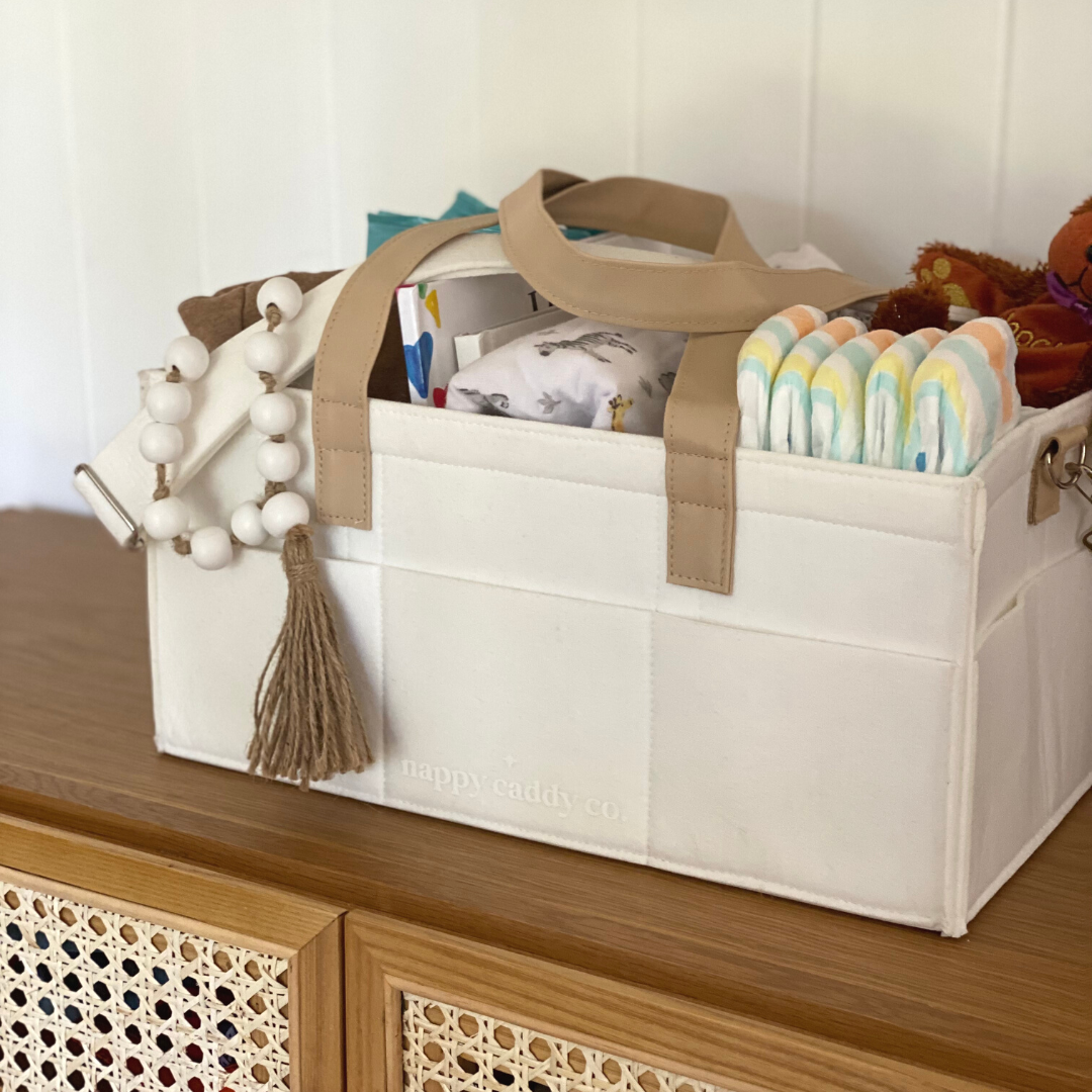 Deluxe White Felt Caddy – Nappy Caddy Co.